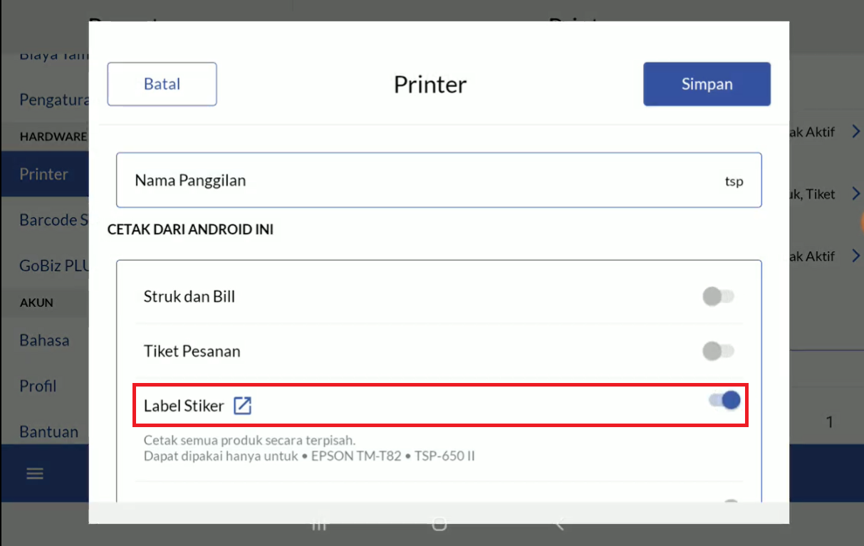 Cara Mencetak Label Stiker dan Tiket Order di Moka Order
