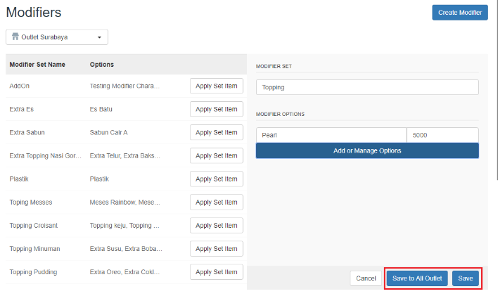 Cara Mengatur Item Modifier pada Produk Moka Order