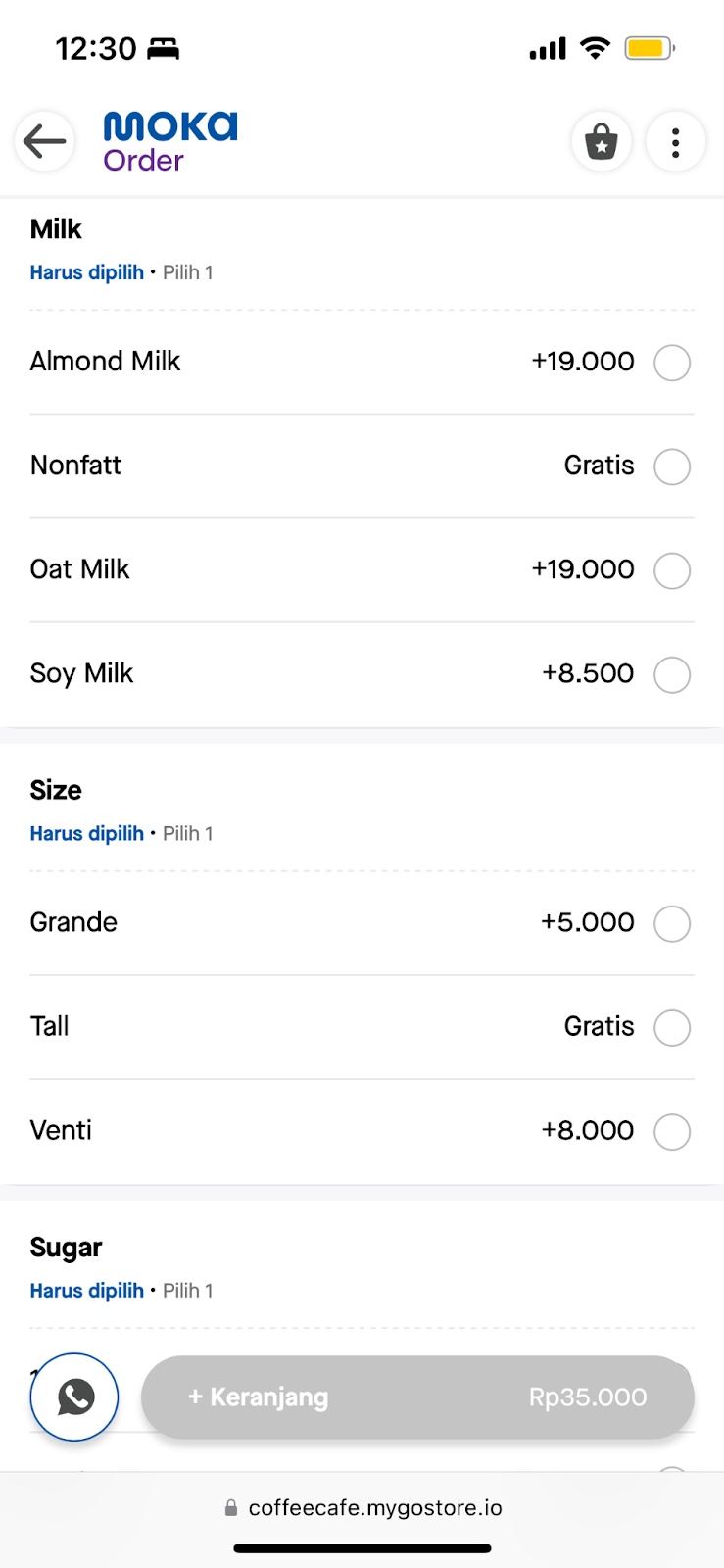 Cara Mengatur Item Modifier pada Produk Moka Order